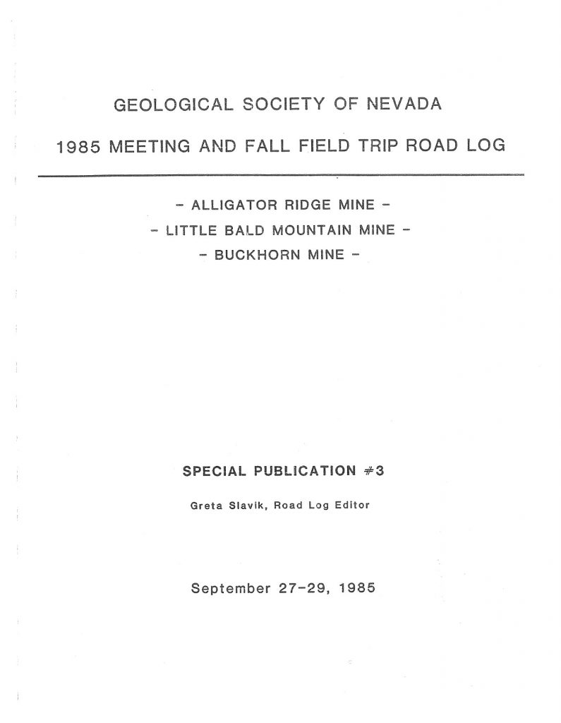 Geology & Gold Deposits of Eastern Nevada – Bald Mtn. & Hamilton Mines ...