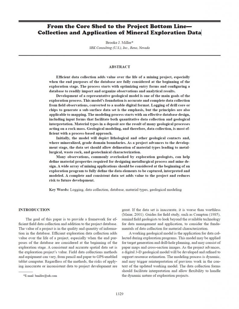 From the Core Shed to the Project Bottom Line—Collection and ...