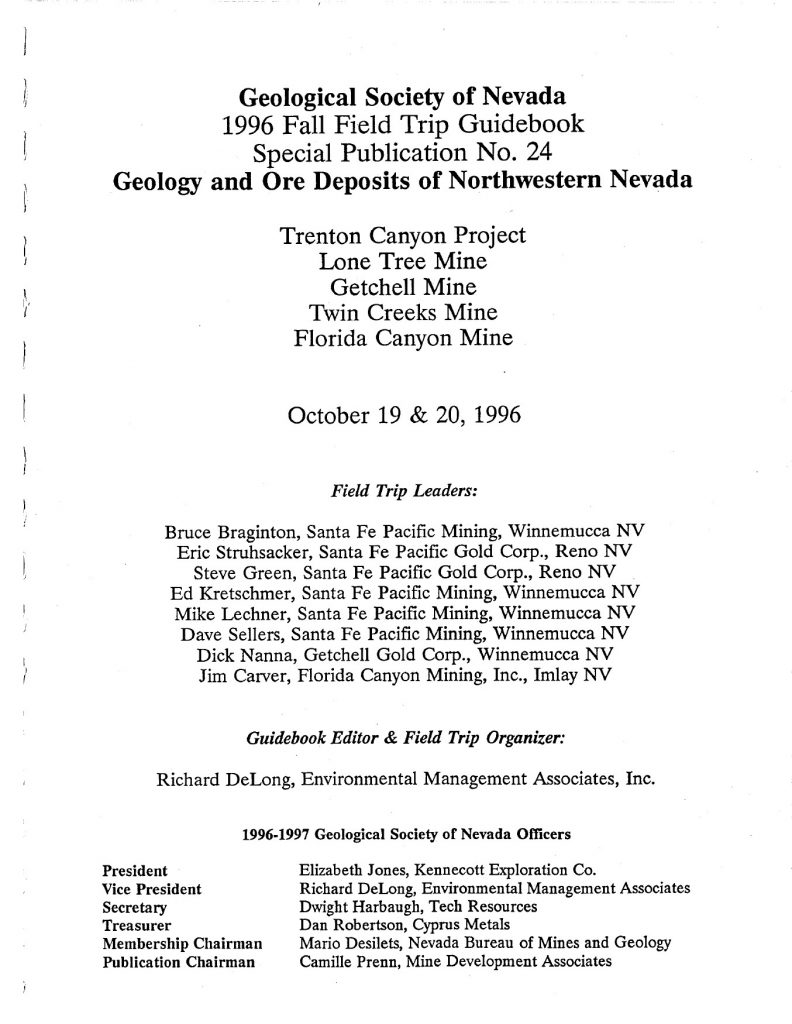 Gold Deposits of the Central Walker Lane, NV – Talapoosa Deposit ...