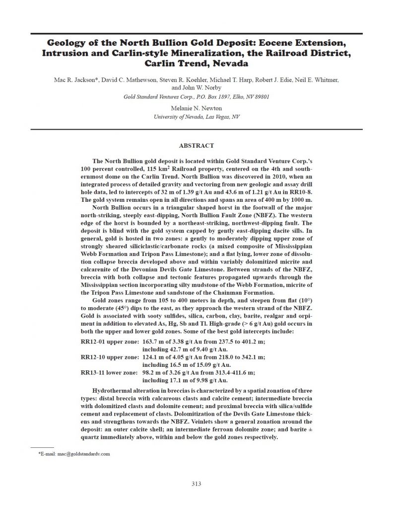 Geology of the North Bullion Gold Deposit: Eocene Extension, Intrusion ...