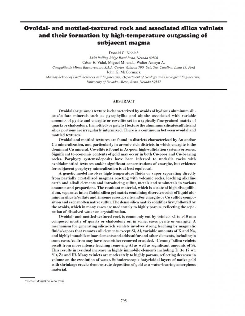 Ovoidal- and mottled-textured rock and associated silica veinlets and ...