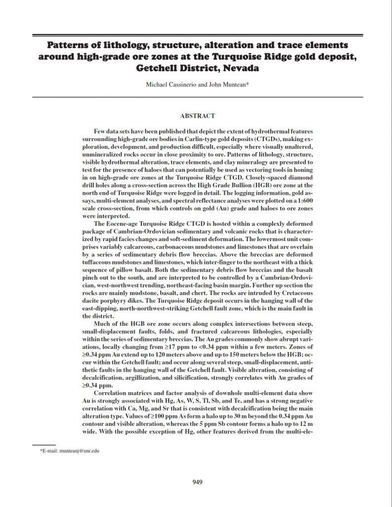 Turquoise Ridge – Geological Society of Nevada