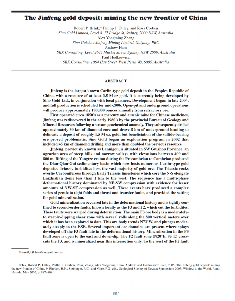 The Jinfeng gold deposit: mining the new frontier of China – Geological ...